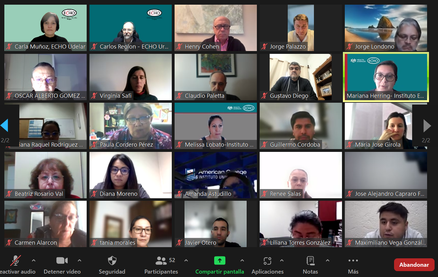 Entrenamiento virtual a equipos de salud : Proyecto ECHO